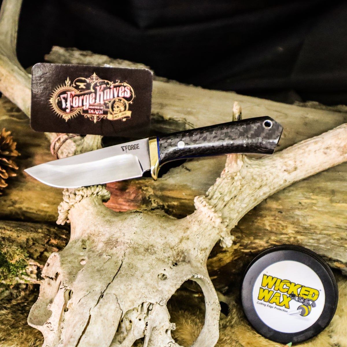 Custom Guarded Drop Point EDC – 7Forge Knives