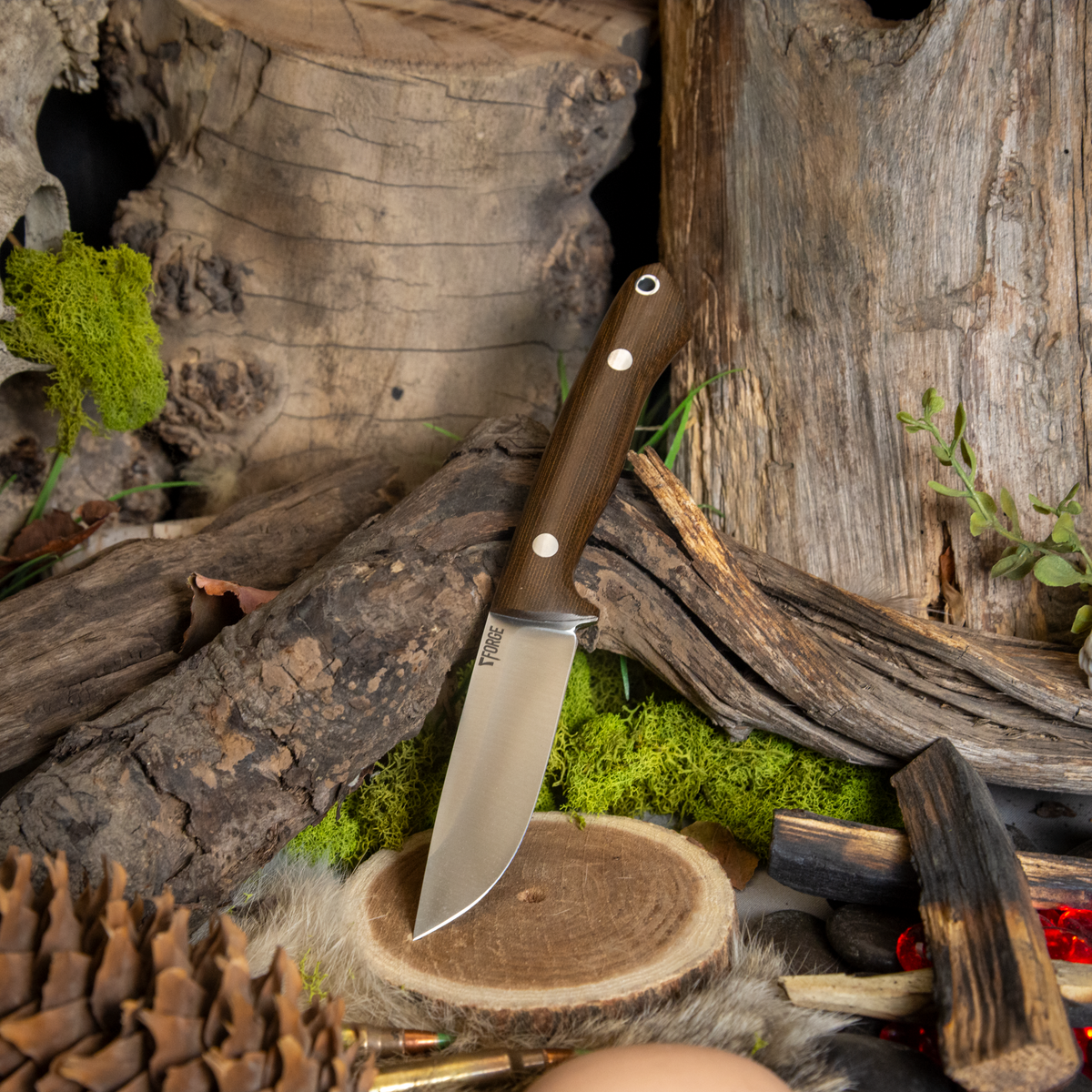ARTEMIS EDC - Natural Canvas - Aluminum Pins – 7Forge Knives