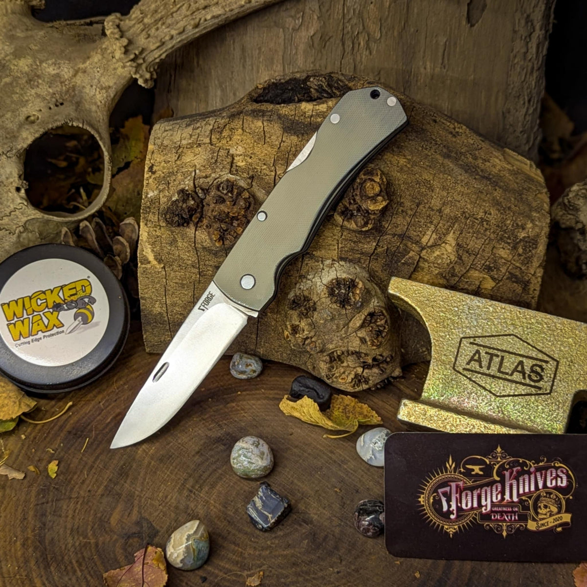 Prototype Locke - grey and black g10 – 7Forge Knives