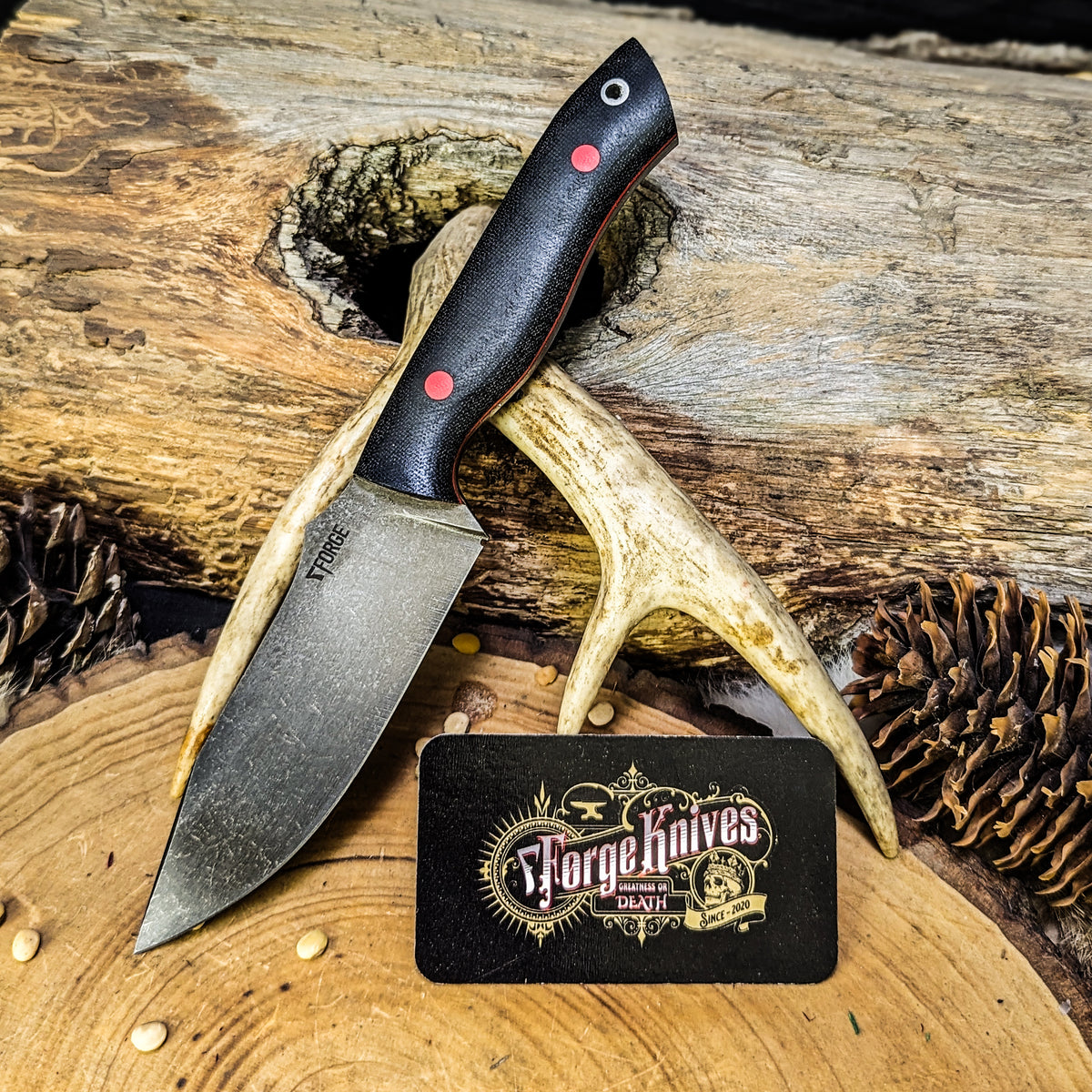 Imperator - Matte Black Canvas Red Liners – 7Forge Knives