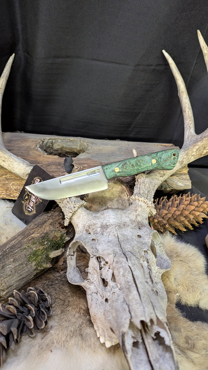 Fullered Carnivore - Verdant Green Osburl – 7Forge Knives