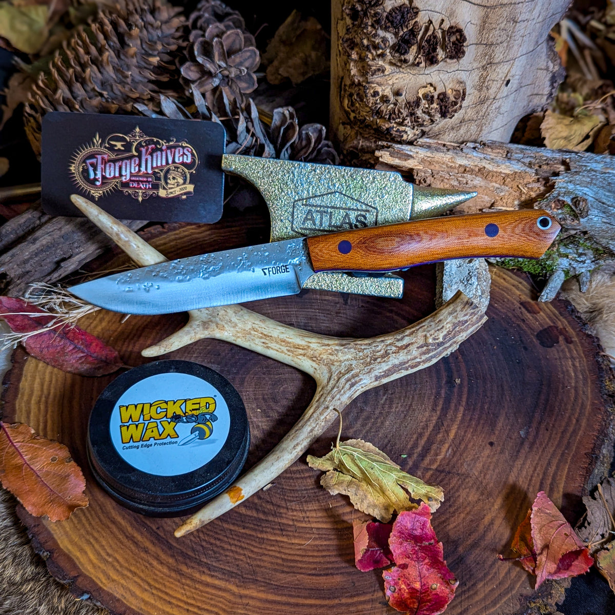 Hand Forged Ranger - Vintage Linen Micarta – 7Forge Knives