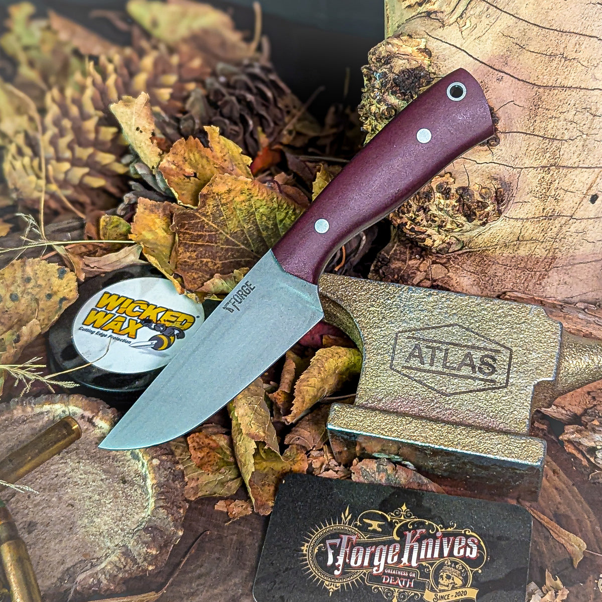 Limited Edition Beartooth Edc - Redstone Richlite – 7Forge Knives