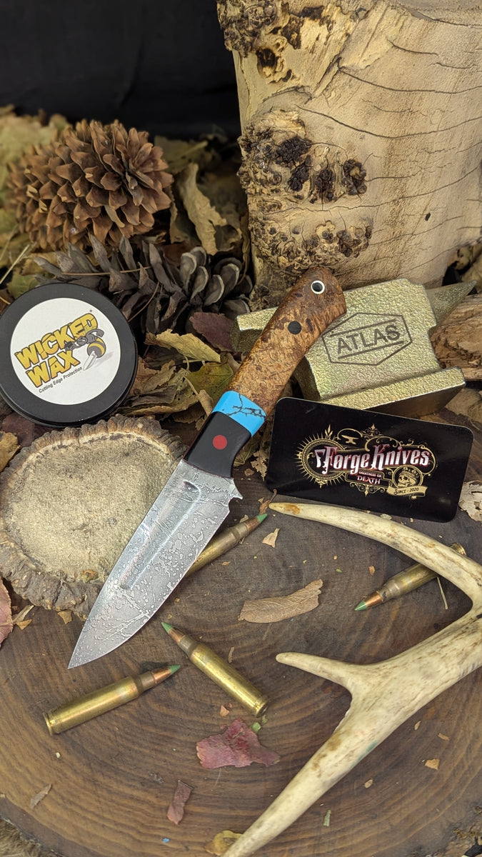 Axe-hound - red oak burl – 7Forge Knives