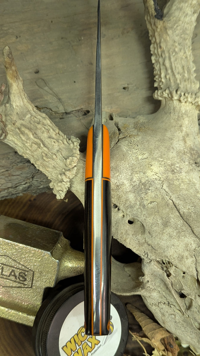 Forged Custom Seax- Double Black and Orange – 7Forge Knives