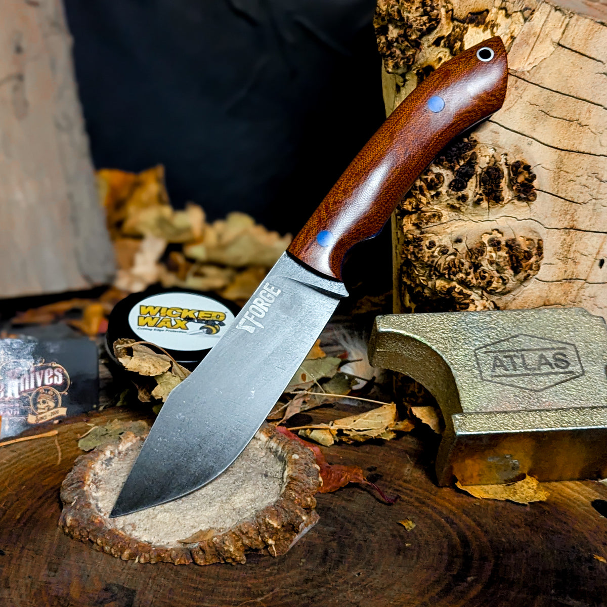 Custom Trapper - Crosscut Canvas Micarta – 7Forge Knives