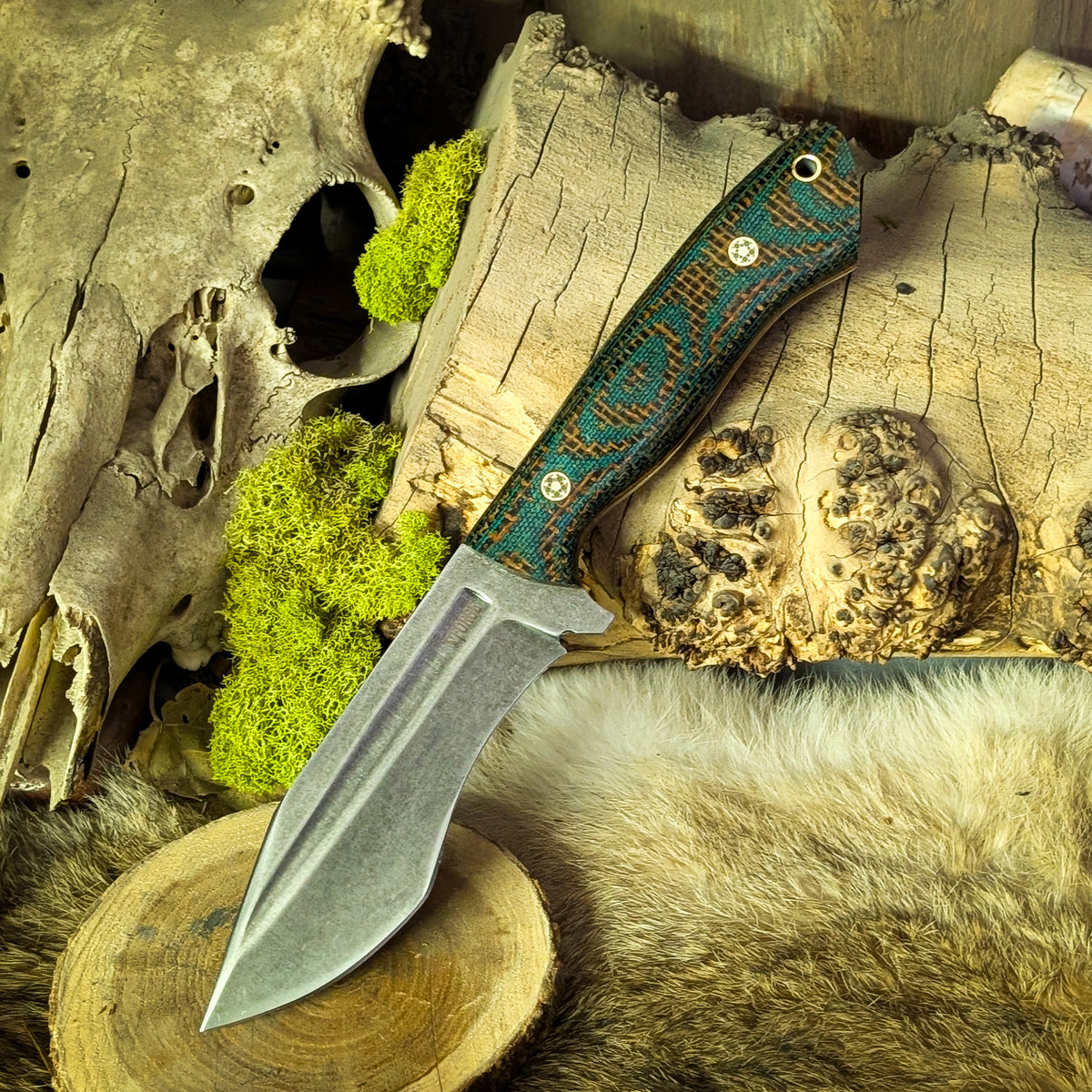 Cerberus Prototype - Druid Burlap - Natural Canvas Micarta Liners - mo ...