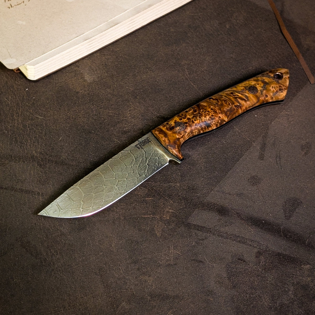 Custom Artemis EDC - Black Ash Burl - Black canvas Micarta Liners - Mo ...