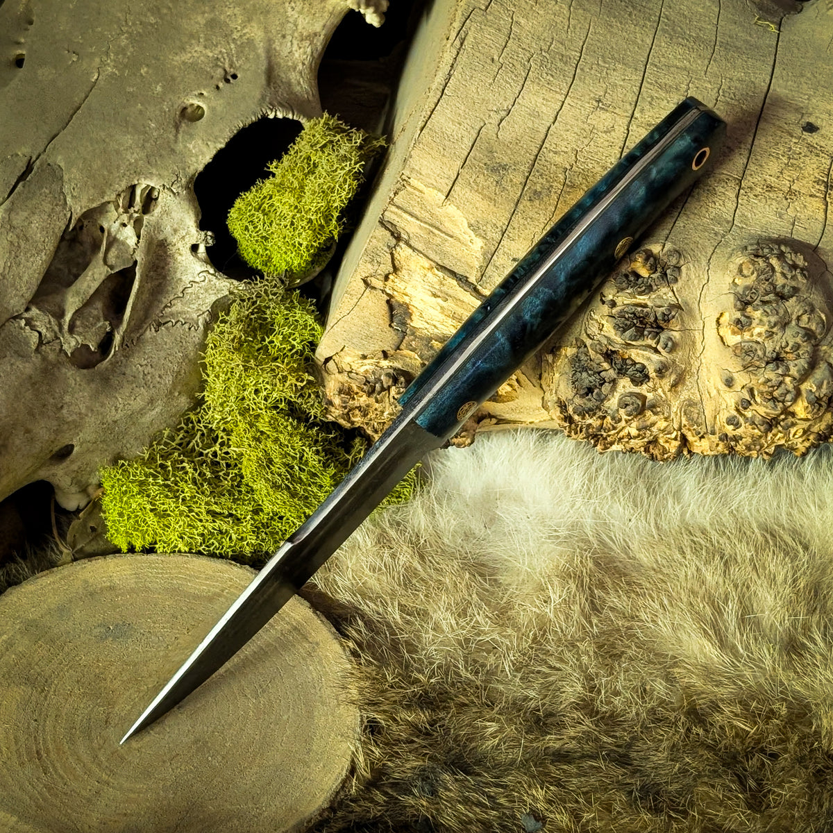 Harpoon Hunter - Blue Poplar Burl - Black Liners - Mosaic pins – 7Forge ...