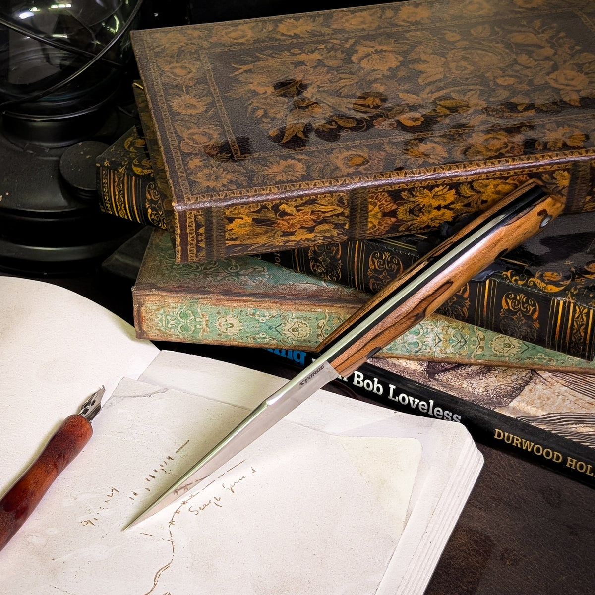 Catalyst - Spalted maple - Black Canvas Micarta Liners - Black Pins ...